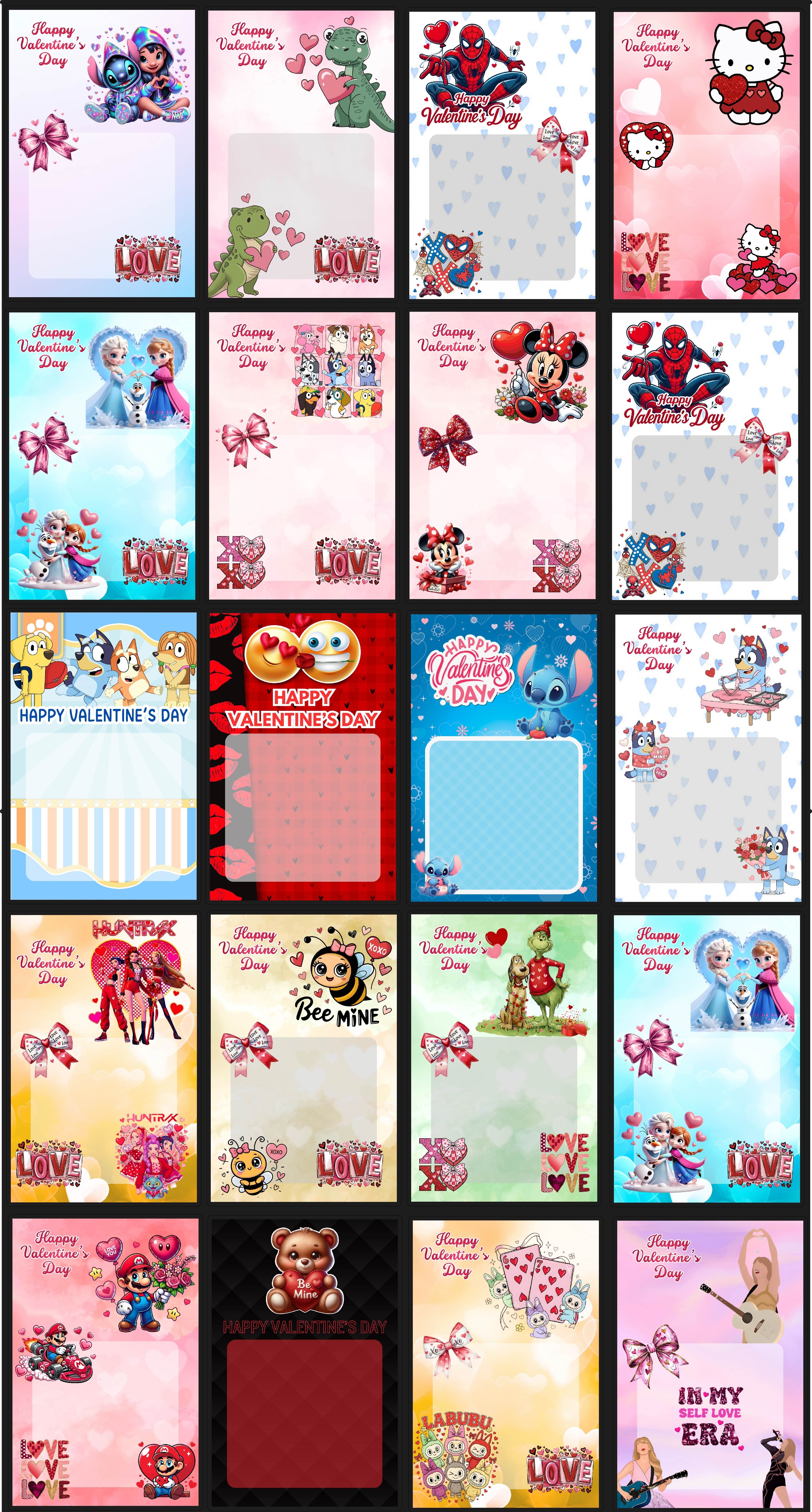 Valentine's Day Jumbo Cards Set 2 Full Sheet – Yippee Yay! Yard Cards