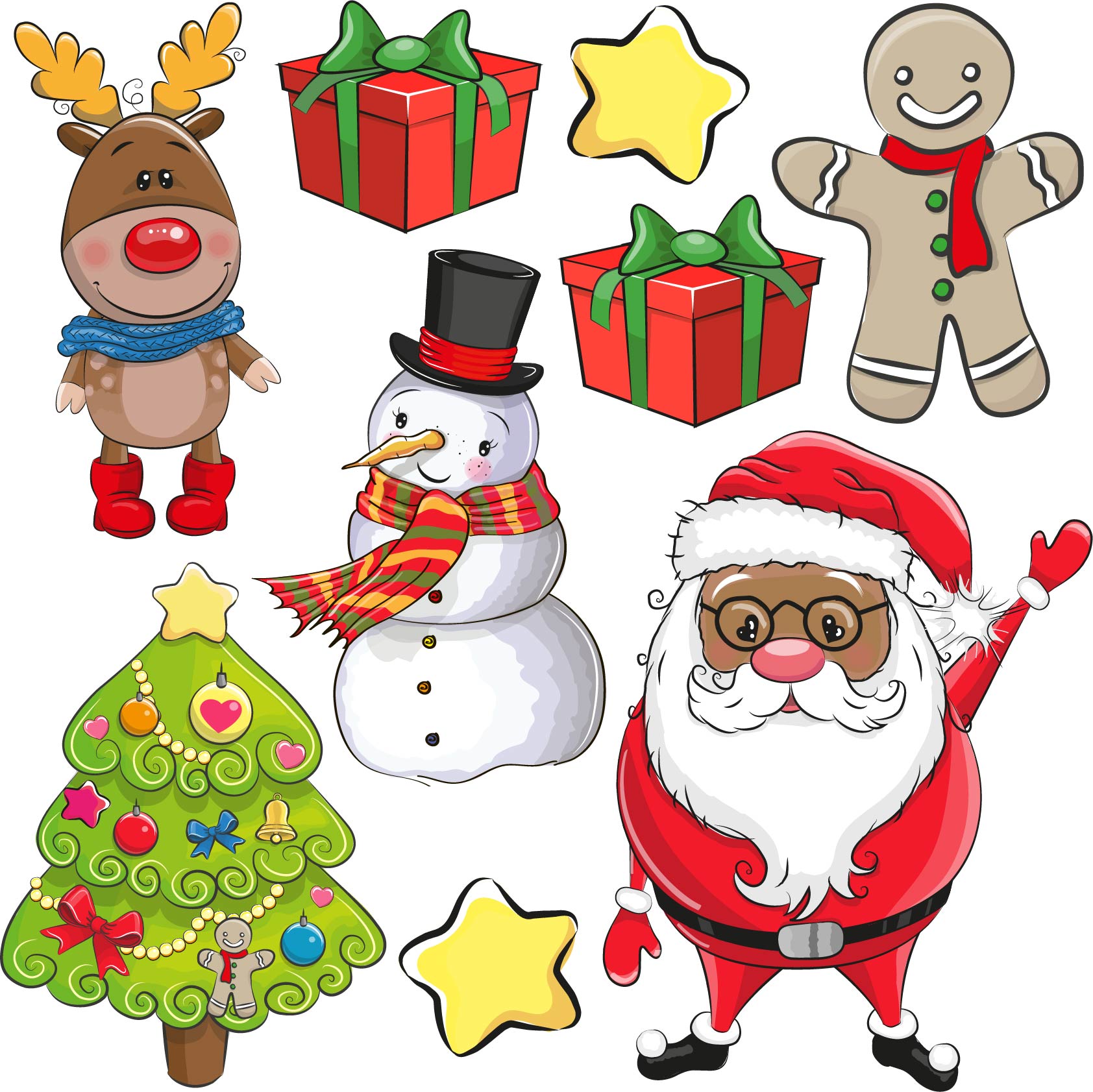 Santa and Friends DS Half Sheet – Yippee Yay! Yard Cards